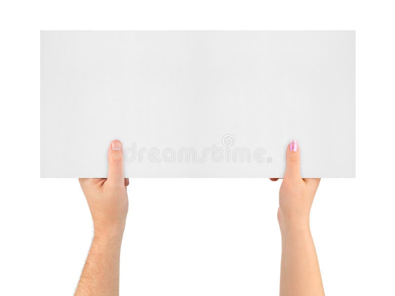 Hands and banner stock image. Image of ideas, hands, cardboard - 10864797