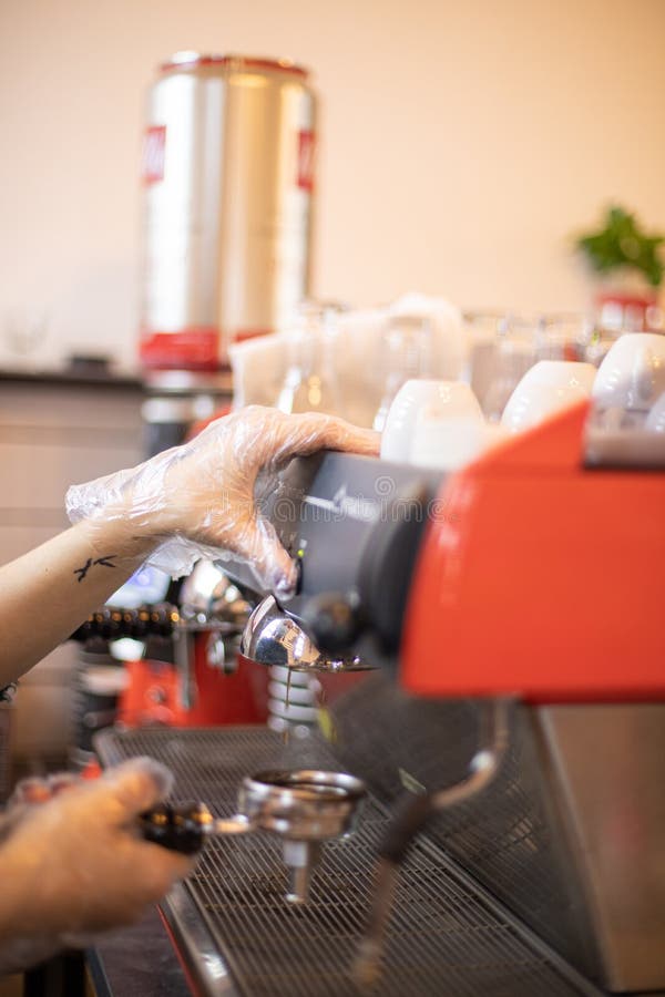 The Hands of a Barista Brew Coffee Stock Photo - Image of food, order ...