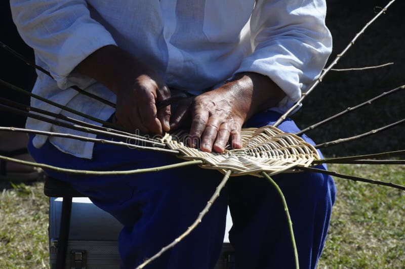 Hands of Basket-maker Working Stock Photo - Image of traditional ...