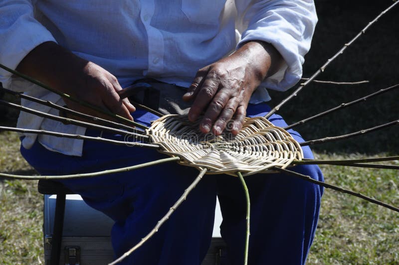 Hands of Basket-maker Working Stock Image - Image of work, rural: 57740847