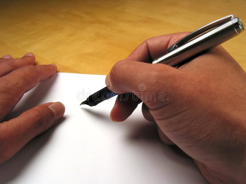 Hands beginning to write stock image. Image of uncomplete - 189471