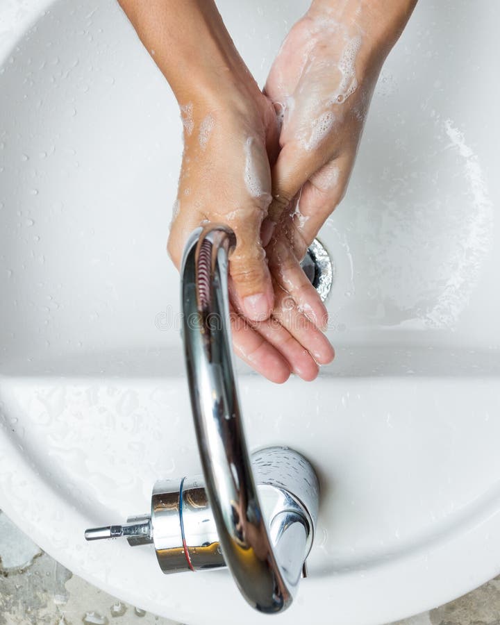 Hands Being Washed with Soap Stock Photo - Image of personal, hand ...