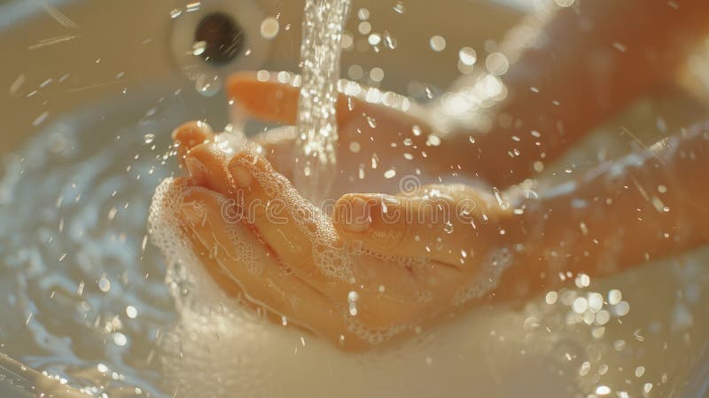 Hands Being Washed Under Tap Water. Stock Photo - Image of sink, hands ...