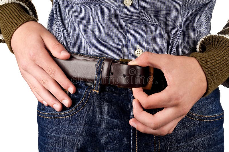 Hands with belt stock image. Image of excess, pants, budget - 32380649