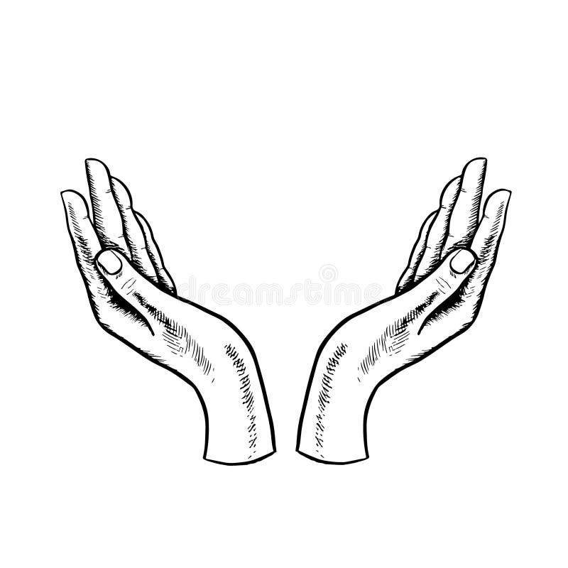 Two Hands Open Palms Stock Illustrations – 238 Two Hands Open Palms ...