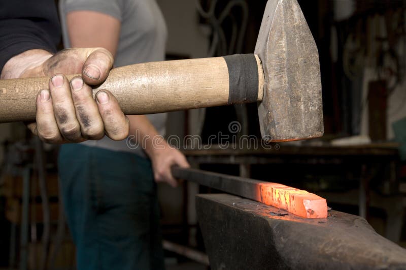 Hands of Blacksmith by the Work Stock Photo - Image of smith, forge ...
