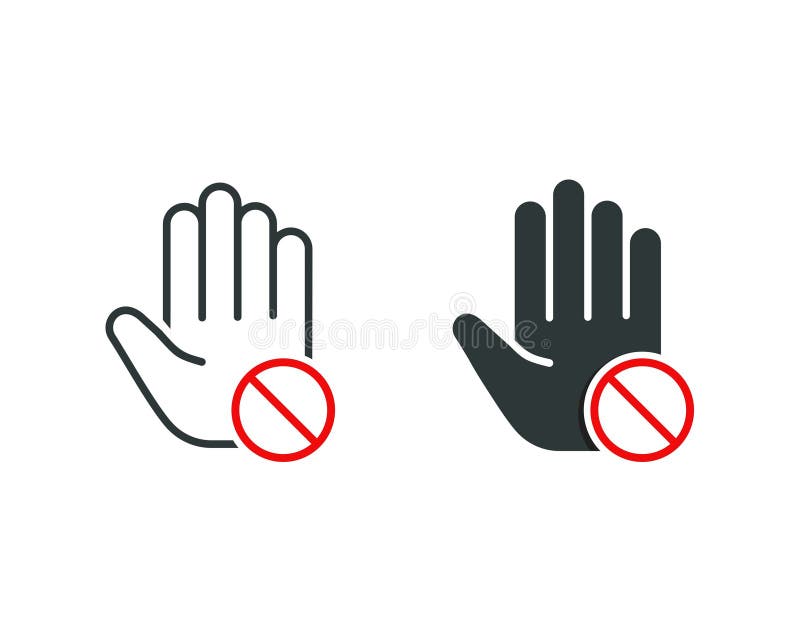 Hands Blocked Symbol. Illustration Vector Stock Vector - Illustration ...