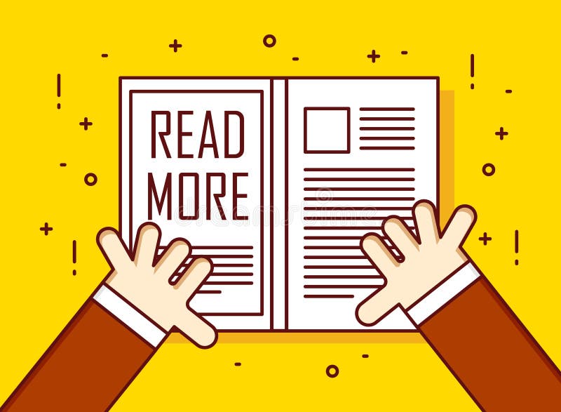 Hands with Book. Read More.Thin Line Flat Design Card Stock Vector ...