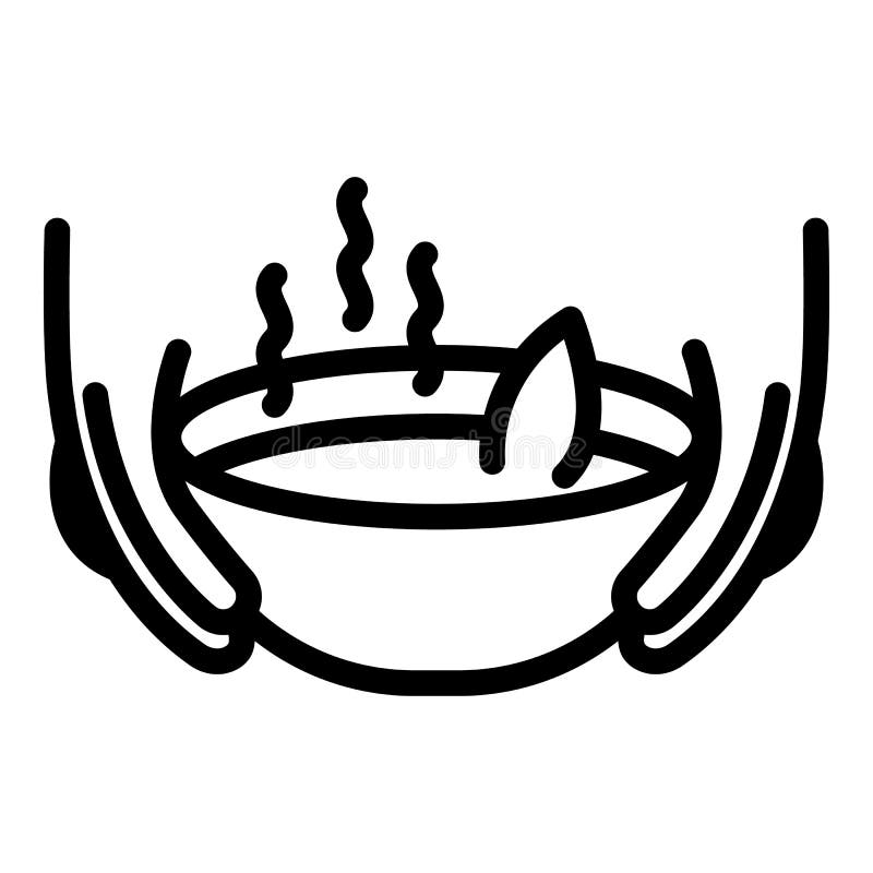 Hands Bowl Icon, Outline Style Stock Vector - Illustration of poverty ...