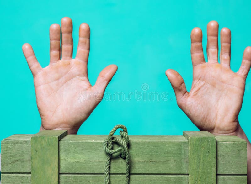 Hands on a box stock photo. Image of gesture, brown - 110392080