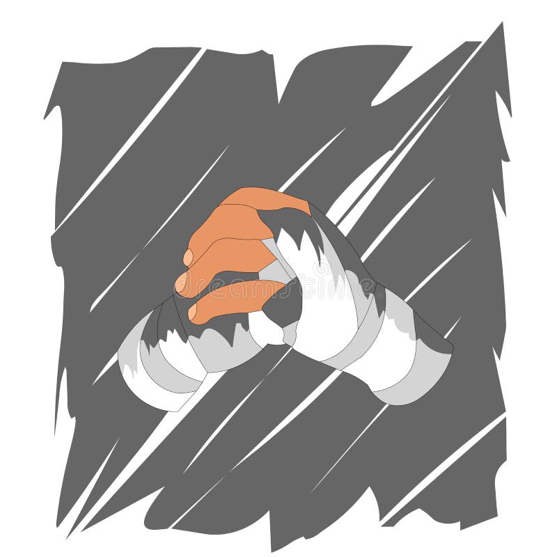 Hands Boxer, before the Performance, the Athlete Folded His Hands and ...