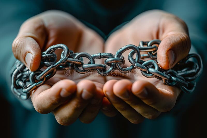Hands Breaking Free from Chains in a Powerful Display of Liberation ...