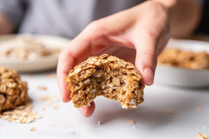 Hands Breaking an Oatmeal Cookie in Half Stock Image - Image of snack ...