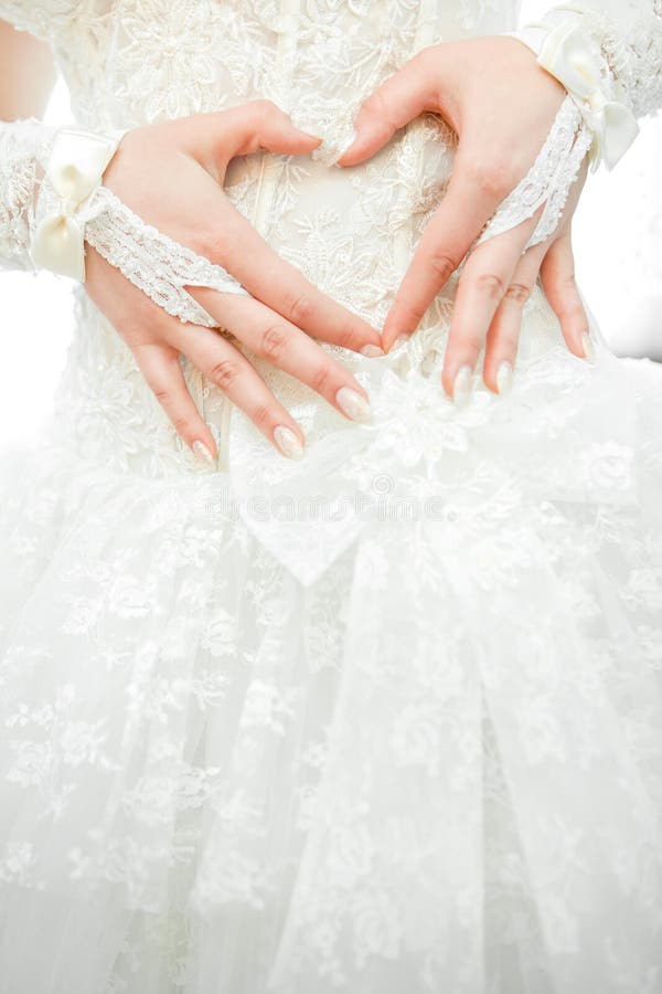 Hands Bride in the Form of Heart Stock Image - Image of portrait, love ...