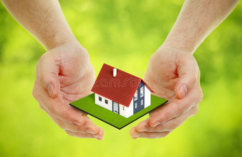 Hands brings small house stock photo. Image of outdoor - 23046744