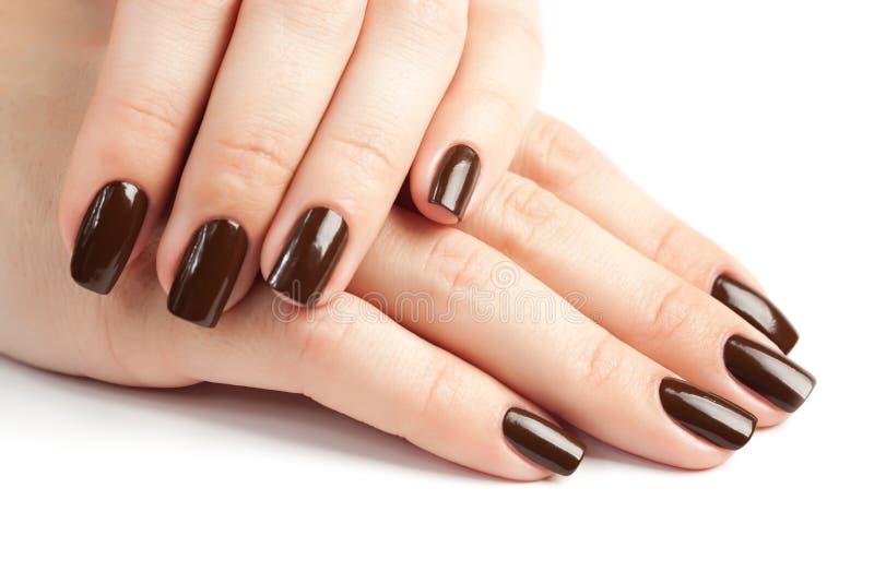 Hands with brown. stock image. Image of manicure, brown - 28917801