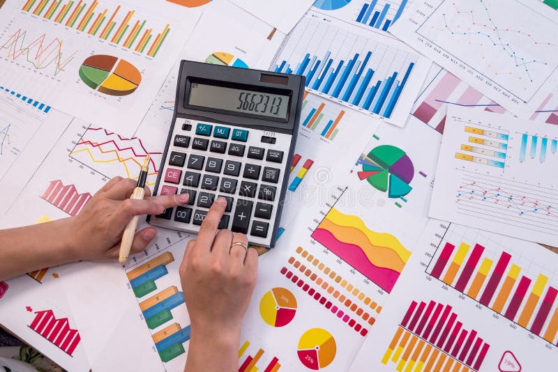 Hands of Business Analyst Calculating Graphs Stock Photo - Image of ...