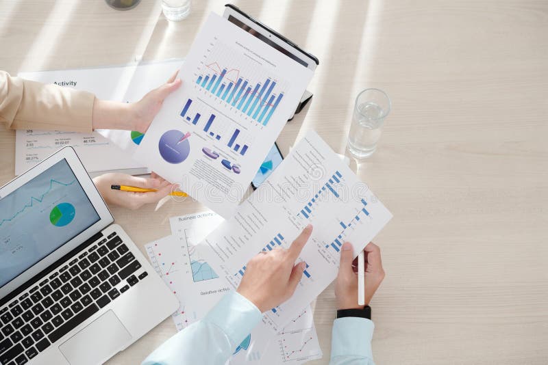 Business People Analyzing Report Stock Image - Image of strategy ...