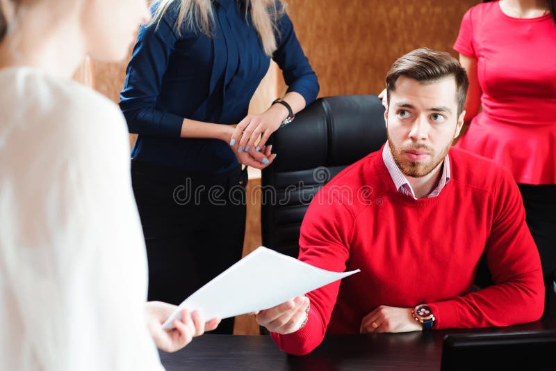 Hands of Business People Passing Document To Each Other Stock Image ...