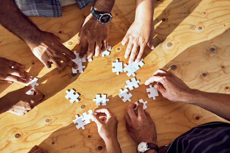 Hands, Business People and Puzzle for Teamwork in Office with Strategy ...