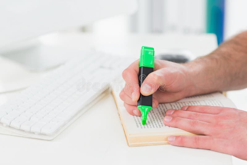 Hands Businessman Highlighting Book Stock Photos - Free & Royalty-Free ...