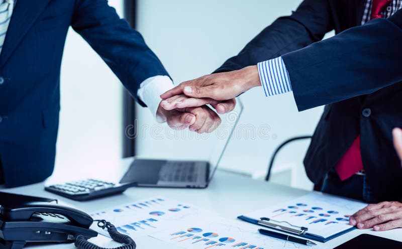 Hands of Businessman Support Teamwork, Community of Colleagues Business ...