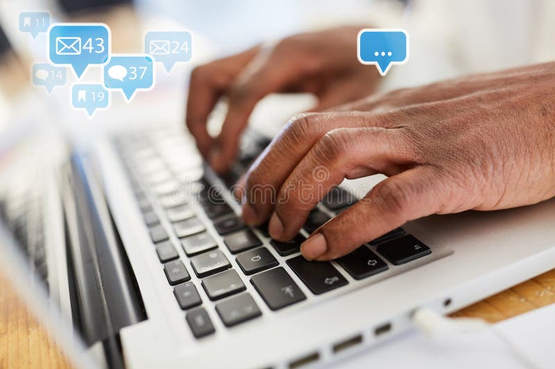 Hands of Businessman Waiting while Writing an Email Stock Photo - Image ...