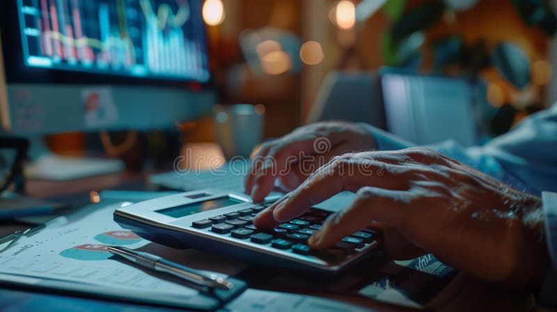 The Hands on Calculator.AI Generated Image Stock Image - Image of ...