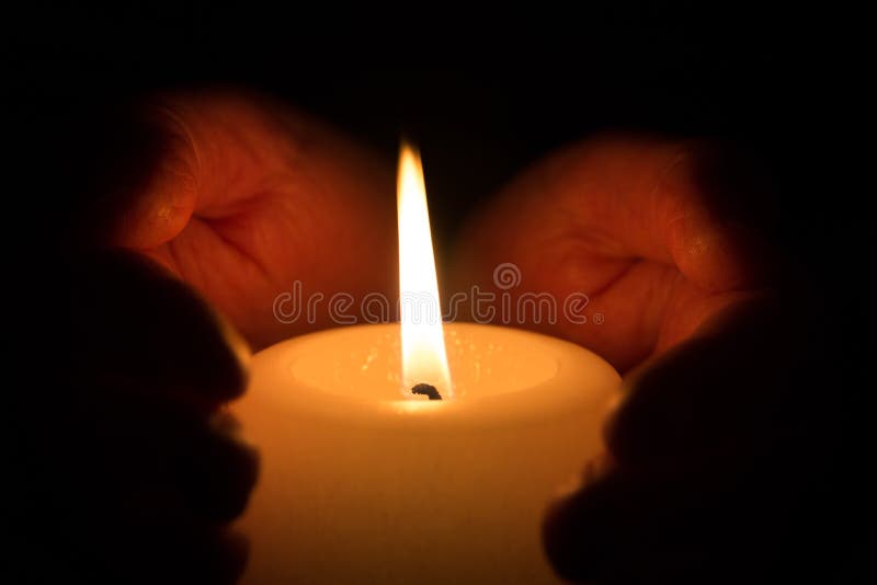 Hands with candle stock photo. Image of heat, hands, black - 82541766