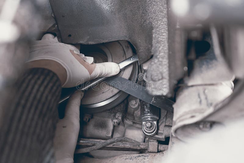 Hands of Car Mechanic in Auto Repair Service. Stock Image - Image of ...
