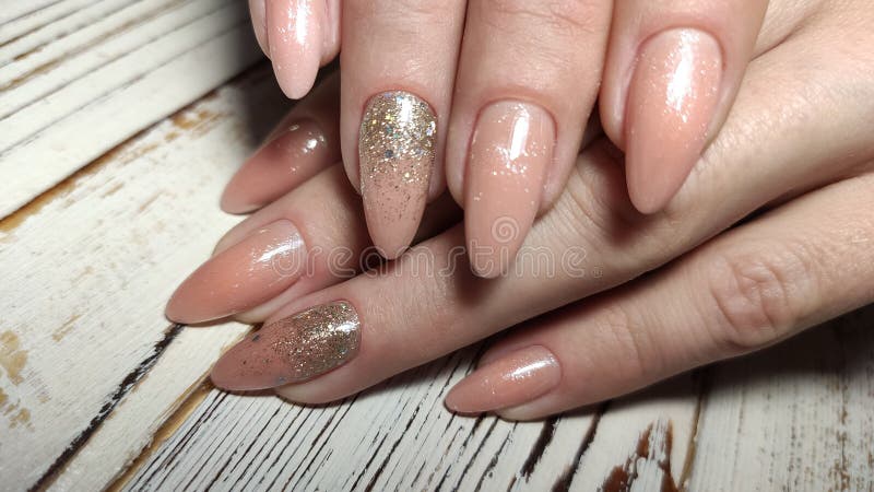 Hands Care. Design Hand with Pastel Nails Stock Image - Image of ...