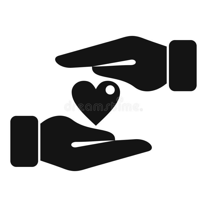Hands Care Heart Icon Simple Vector. Love Support Stock Vector ...