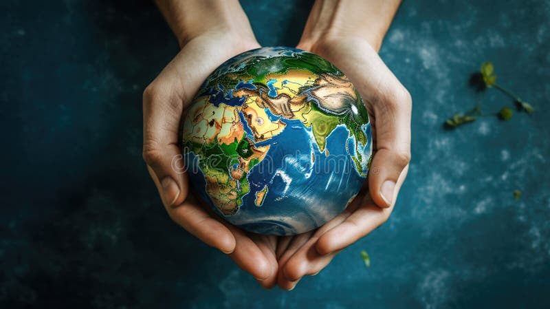 Hands Carefully Hold a Globe, Symbolizing Unity, Diversity, and Global ...