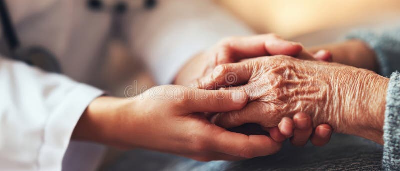 The Hands of a Caring Doctor Supporting an Elderly Patient AI Generated ...