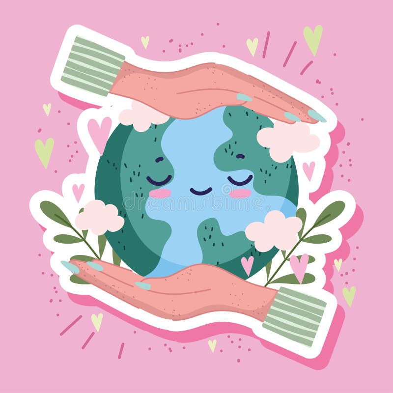 Hands caring planet stock vector. Illustration of design - 230963277