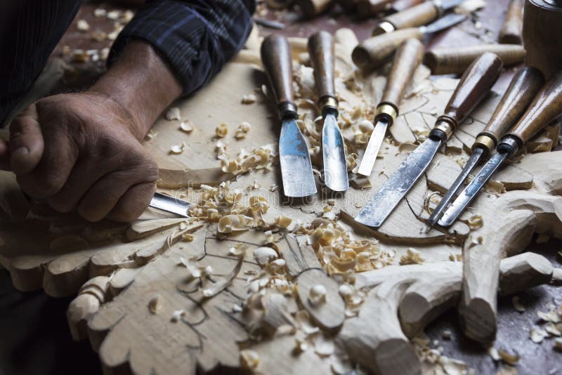 Hands of a carpenter stock image. Image of carving, tool - 59698577