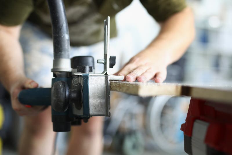 Carpenter Fixes Workbench for Working with Wood Stock Image - Image of ...