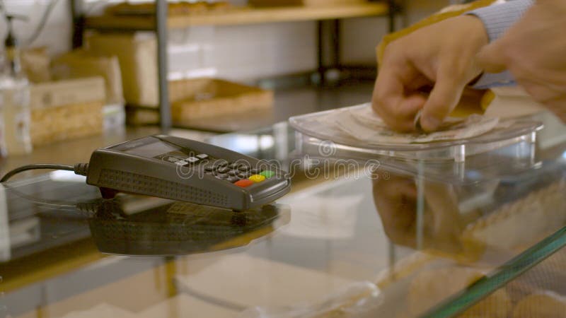 Cashier Giving Change after Purchase Stock Video - Video of drawer ...