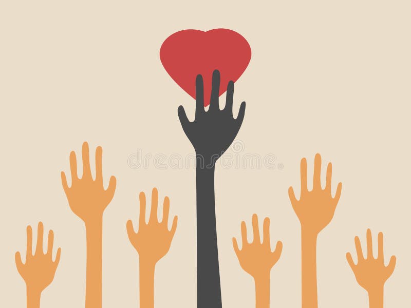 Hands with hearts stock vector. Illustration of human - 55007321