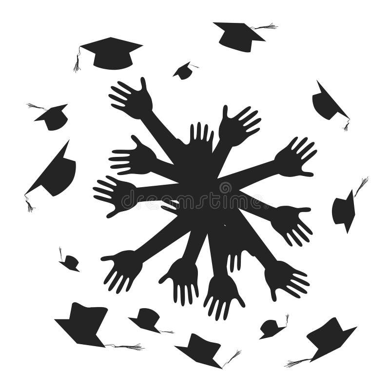 Graduation Circle Icons with Shadow Stock Vector - Illustration of pink ...