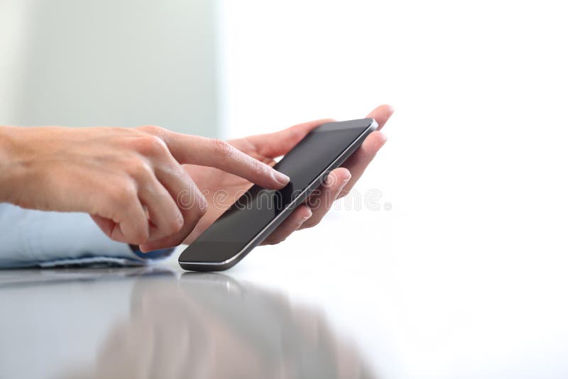 Hands with cell phone stock image. Image of business - 77449221