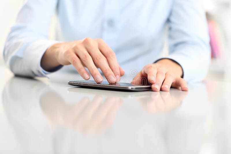 Hands with cell phone stock image. Image of display, isolated - 77449321