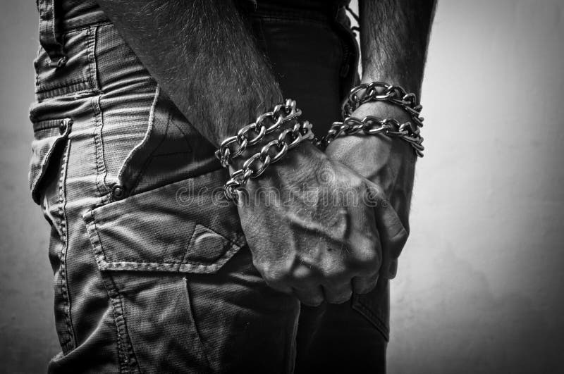Hands in chains stock image. Image of captive, adult - 24508969