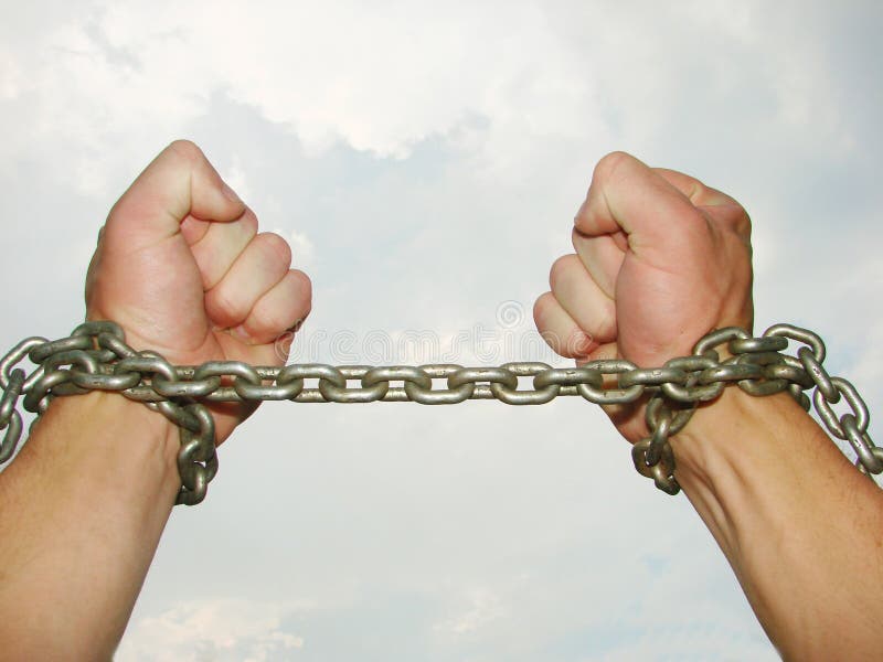 Hands in chains stock image. Image of heavy, strong, offence - 3200493