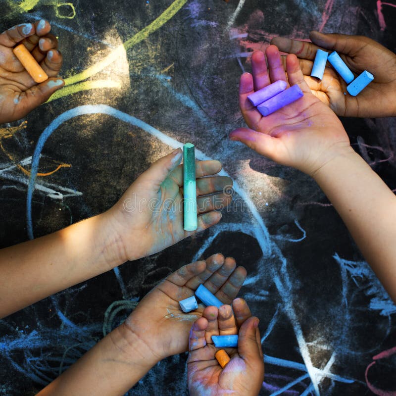 Blackboard With Color Chalk Stock Image - Image of classroom, concept ...