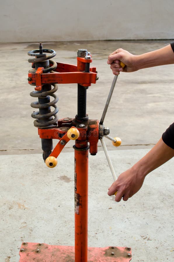 Hands Changing Shock Up Absorber Stock Image - Image of caucasian ...