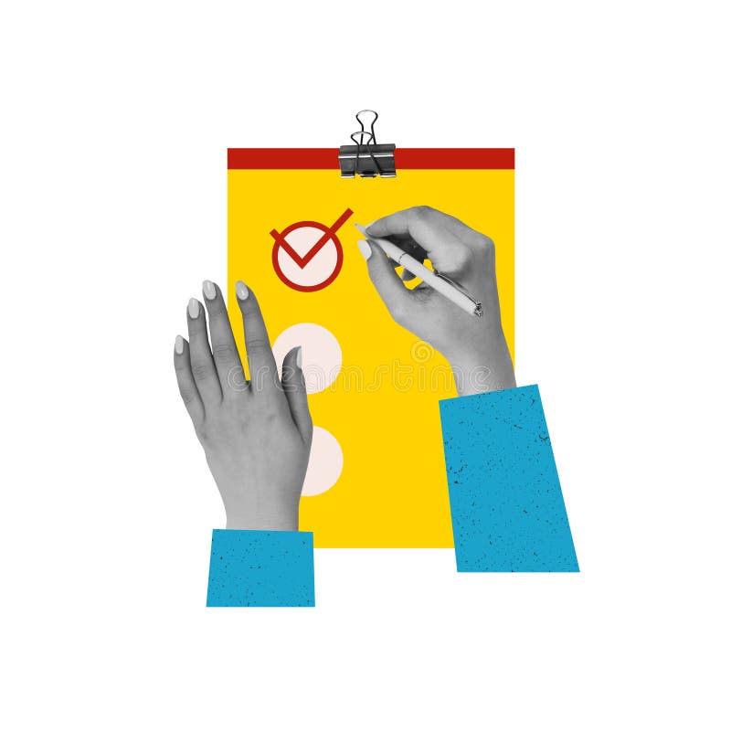 Hands Checking Off a Item on Clipboard, Completing Task, Achieving Goal ...