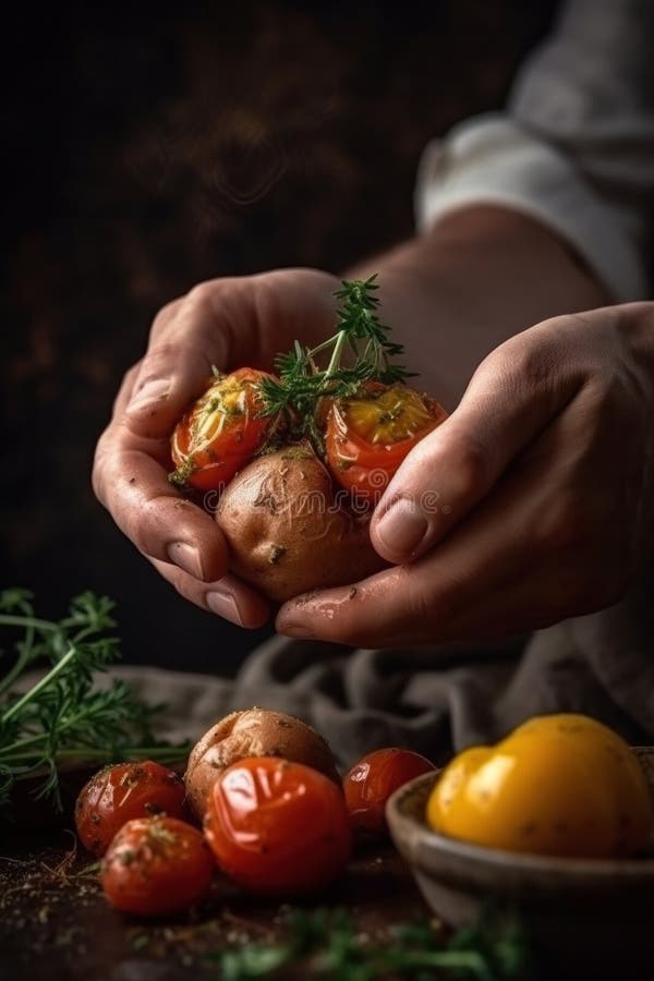 The Hands of a Chef Preparing Food Stock Illustration - Illustration of ...