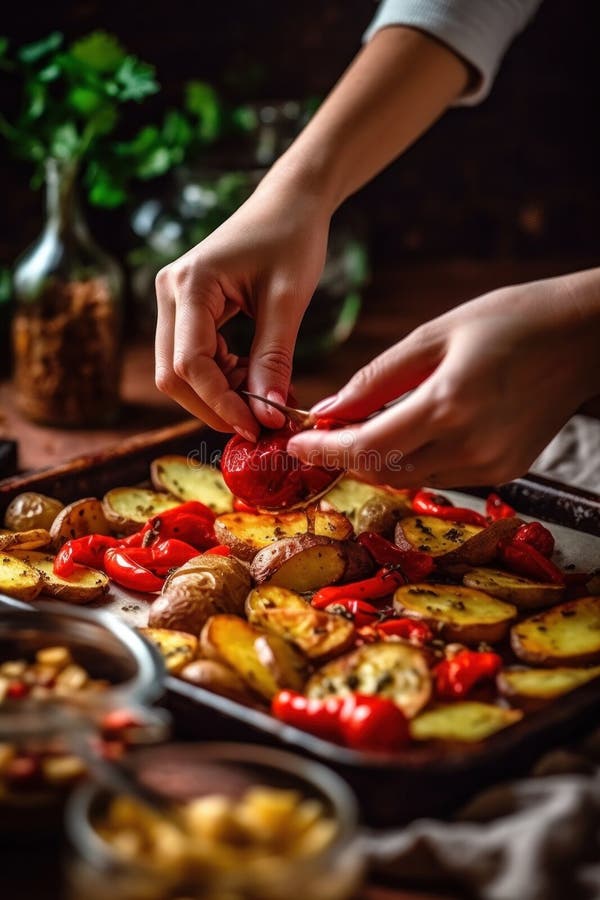 The Hands of a Chef Preparing Food Stock Illustration - Illustration of ...