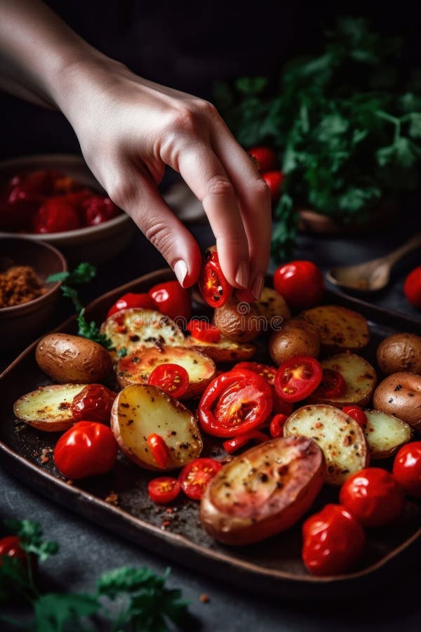 The Hands of a Chef Preparing Food Stock Illustration - Illustration of ...